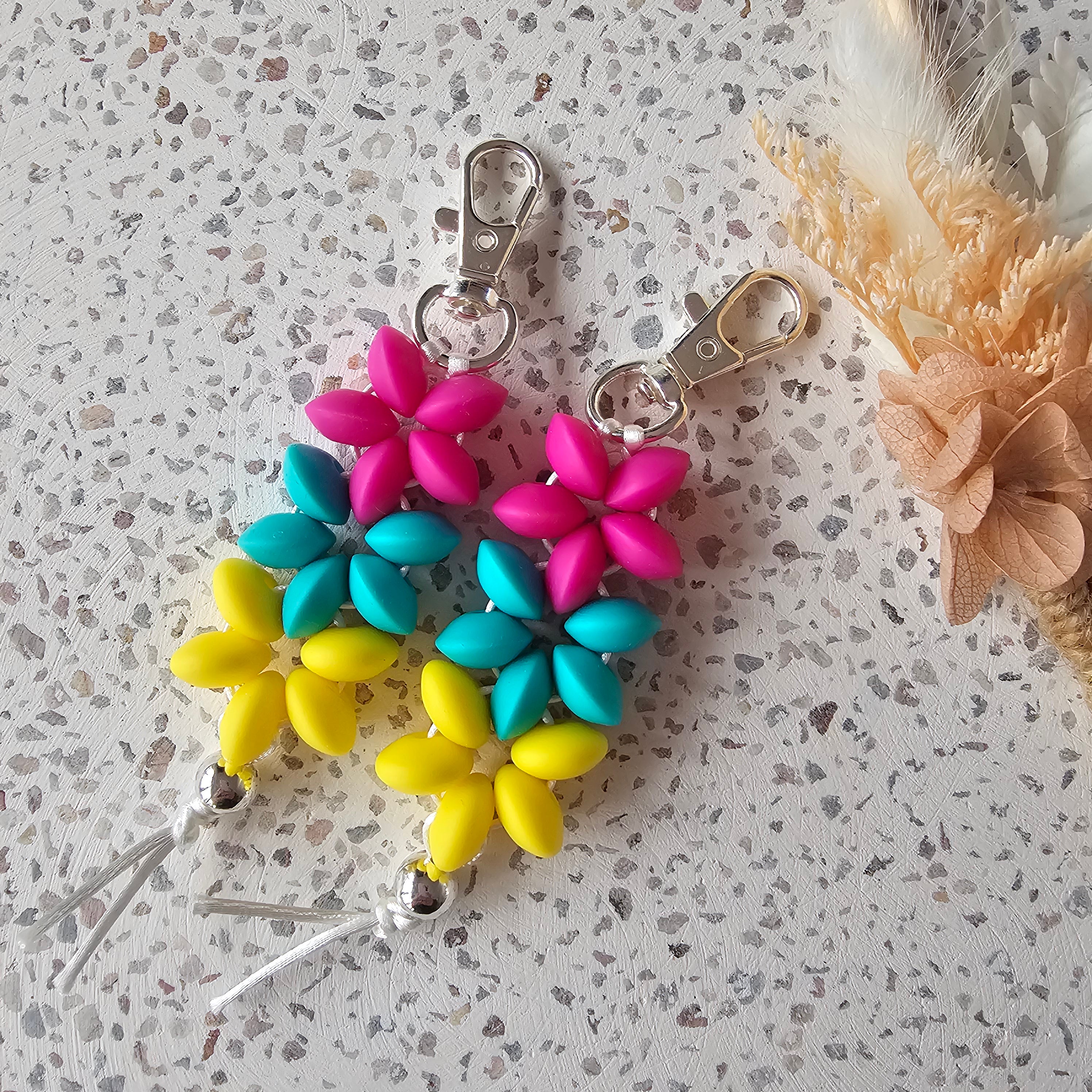 Silicone Beaded Keychain | Beaded Keychain | Creations by Julietta