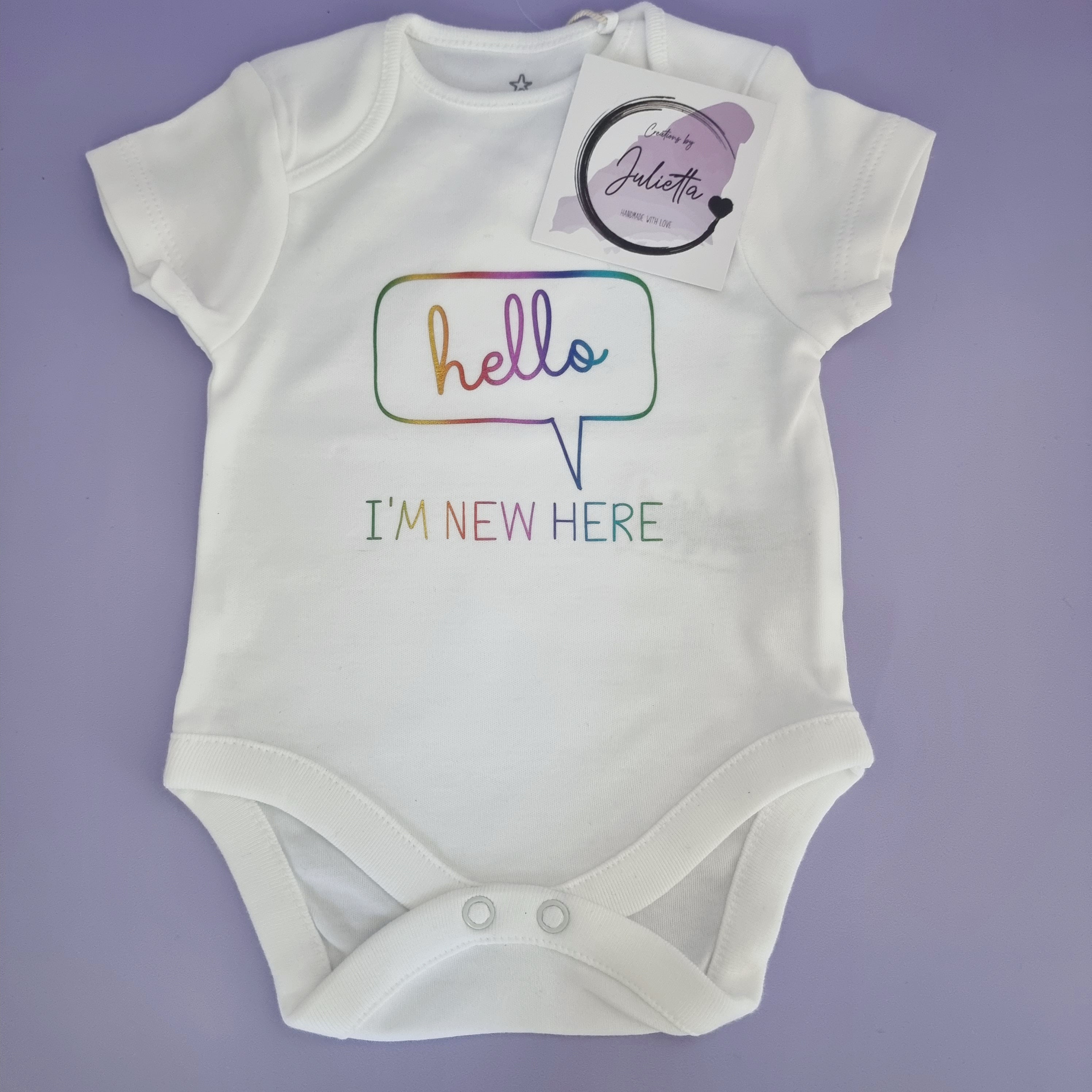 Hello World Baby Bodysuit | Custom Newborn Outfit | Creations by Julietta